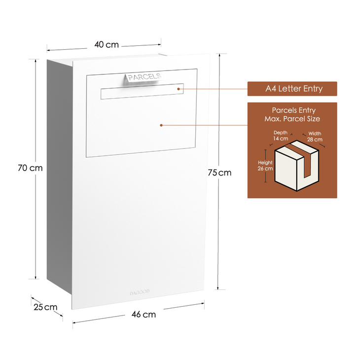 Apex | Brick-In or Fence Parcel Letterbox | Receive A4 Mail and Parcels ...